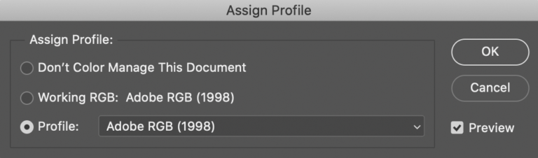 Color Management | Assigning a Color Profile – Imaging Center